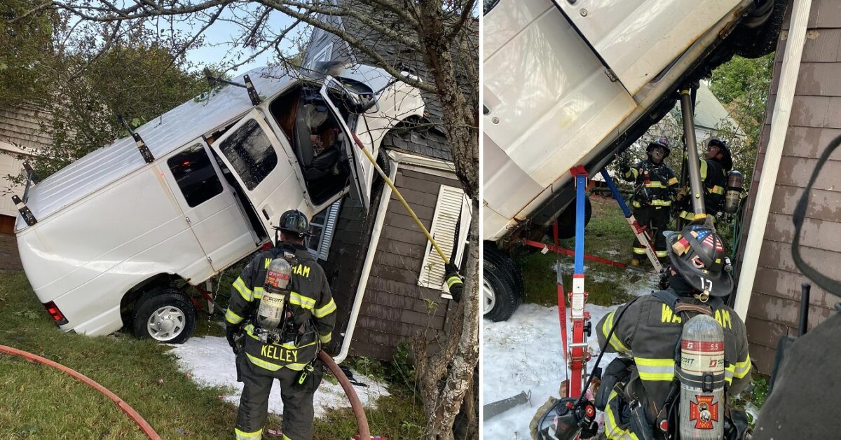 VAN STRIKES WAREHAM HOUSE, CATCHES FIRE… – Hyannis News - News ...